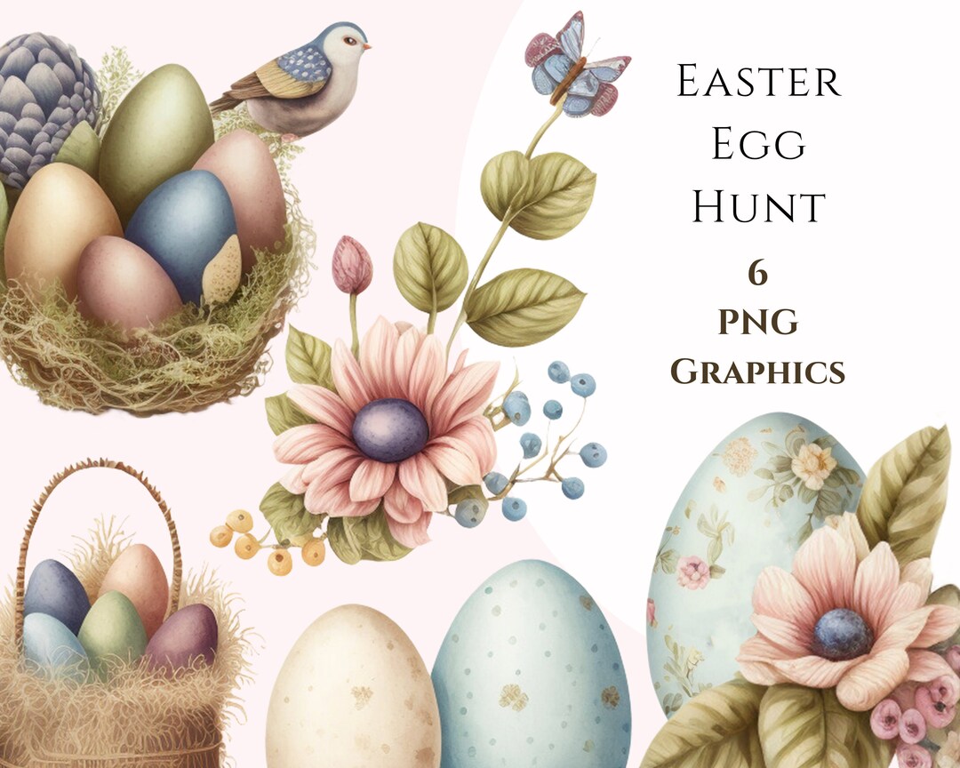 Easter Clipart, PNG Spring Graphics, Flowers Graphics, Easter ...
