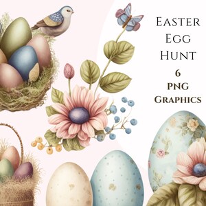 Easter Clipart, PNG Spring Graphics, Flowers Graphics, Easter ...