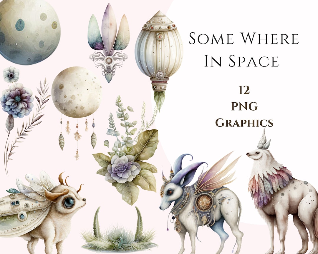 Watercolor Clipart, Space Animals, Pngs, Outer Space Clipart ...