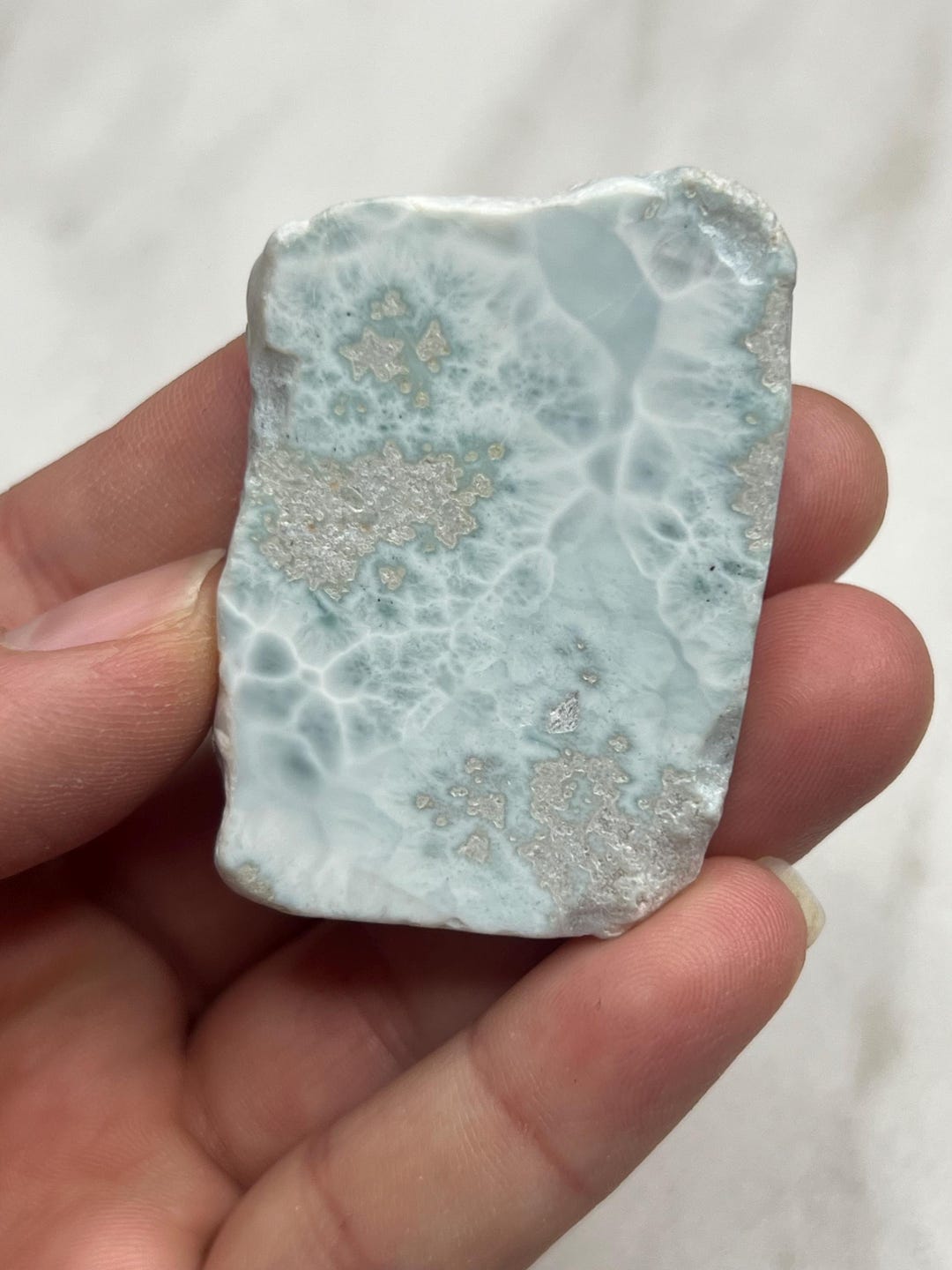 Authentic Larimar Stone, Larimar Slab, Half Polished Larimar, Larimar ...