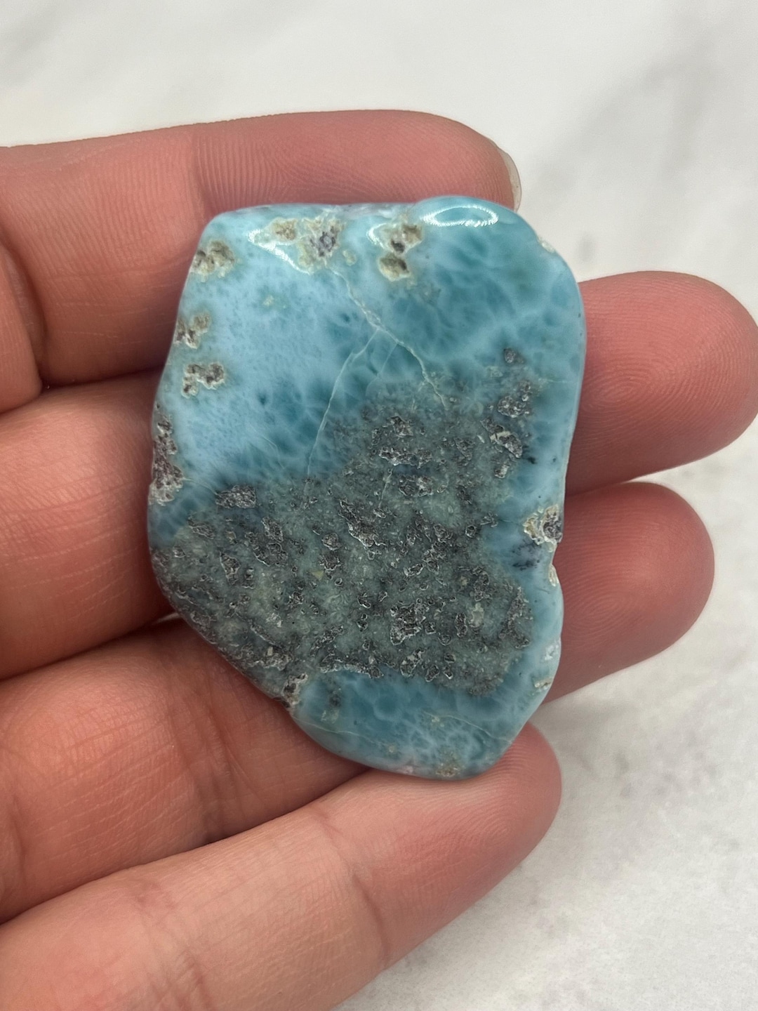 Larimar Stone, Authentic Larimar Slab, Polished Larimar, Larimar From ...