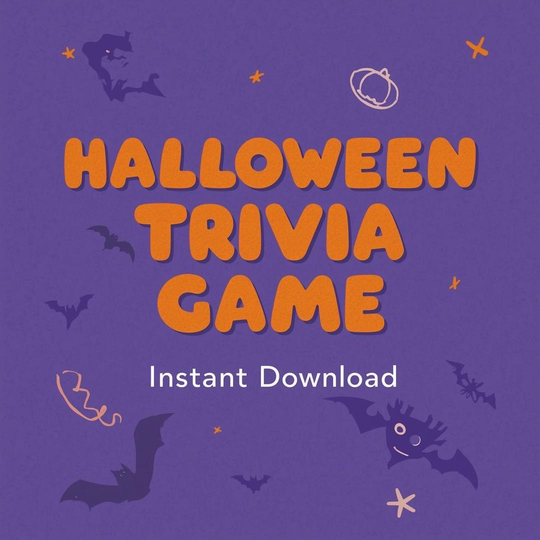 Halloween Trivia Game Printable - Spooky Quiz for Kids & Adults, Easy ...