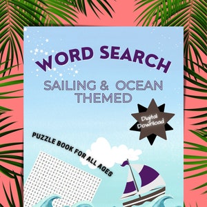 PRINTABLE Sailing & Ocean Word Search: Fun for All Ages Instant ...
