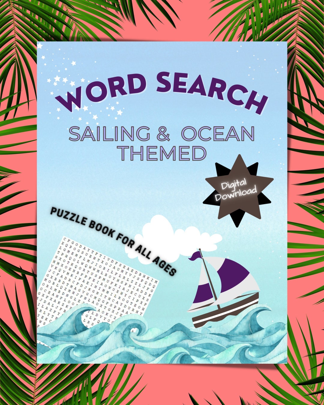 PRINTABLE Sailing & Ocean Word Search: Fun for All Ages Instant ...