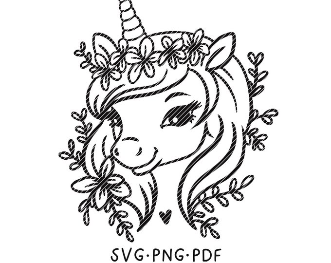 Plotterdatei süßes Einhorn, Sublimation, Ausmalbild als eps, svg, png, jpg - Etsy.de