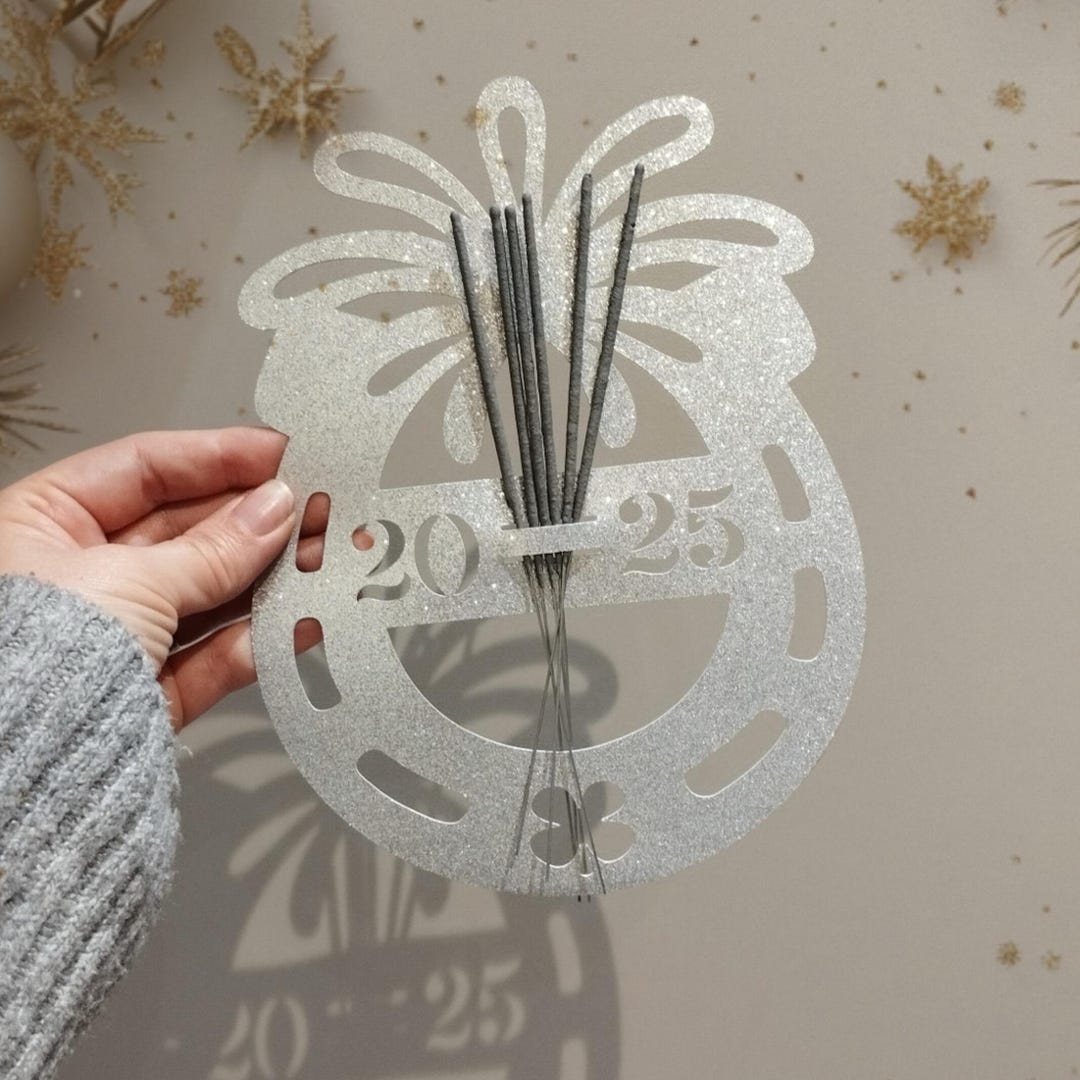 Wunderkerzenhalter SVG, Silvesterdatei, Neujahresdatei, Plotterdatei Wunderkerzen, Mitbringsel ...