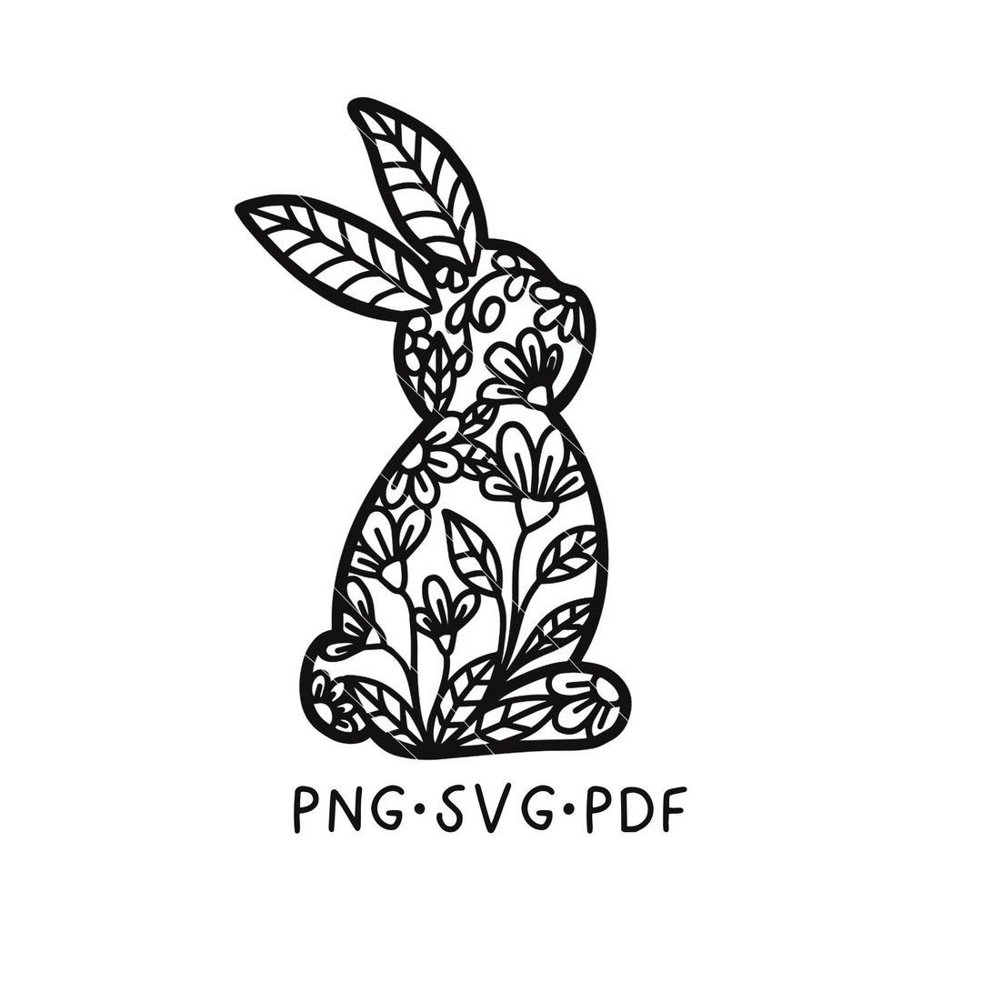 Osterhase Svg, Hase, Blumenhase, Blumen, Plotterdatei, Schneidedatei ...