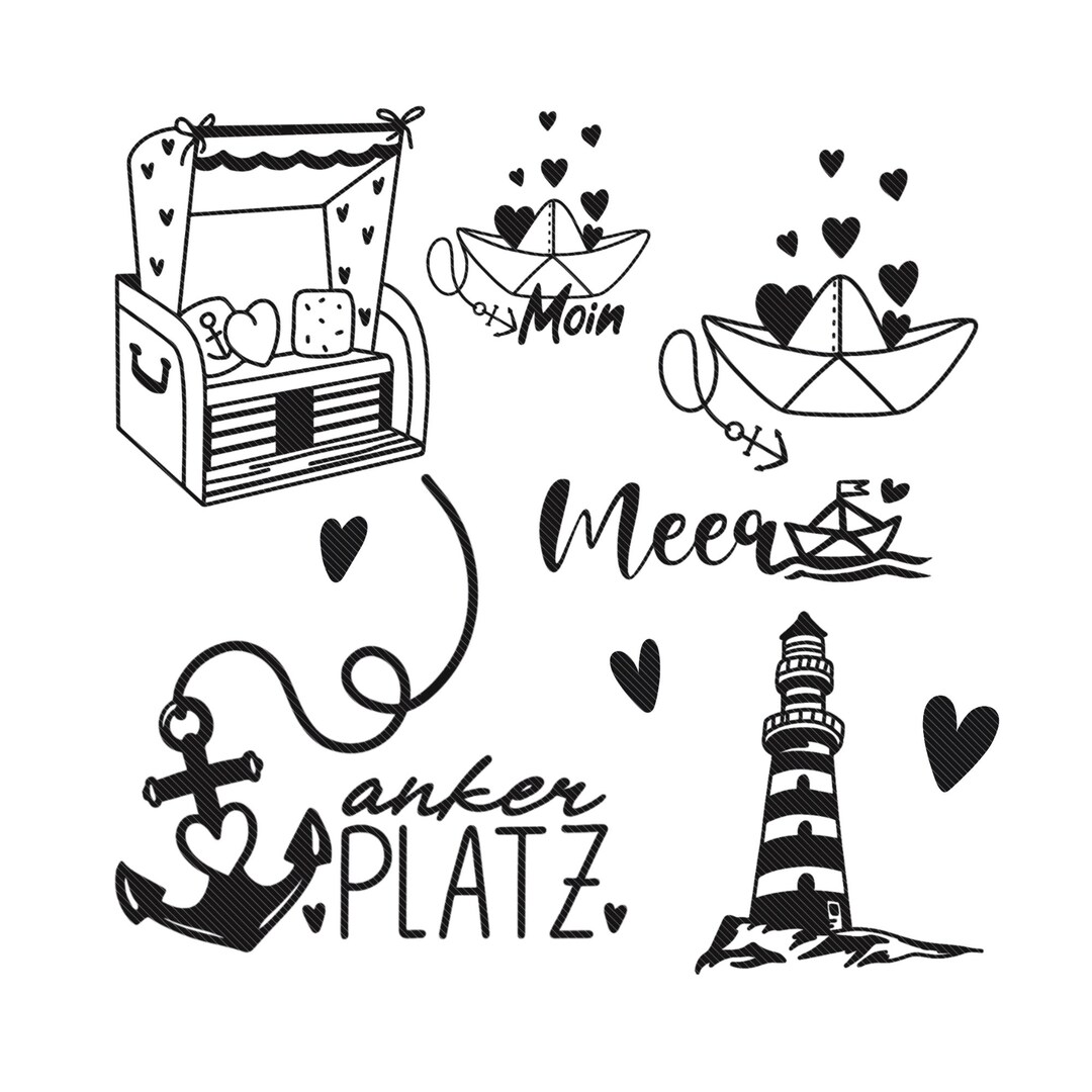 Maritime SVG, Maritime Plotterdatei, Papierboot Plotterdatei, Anker Datei, Sublimation ...