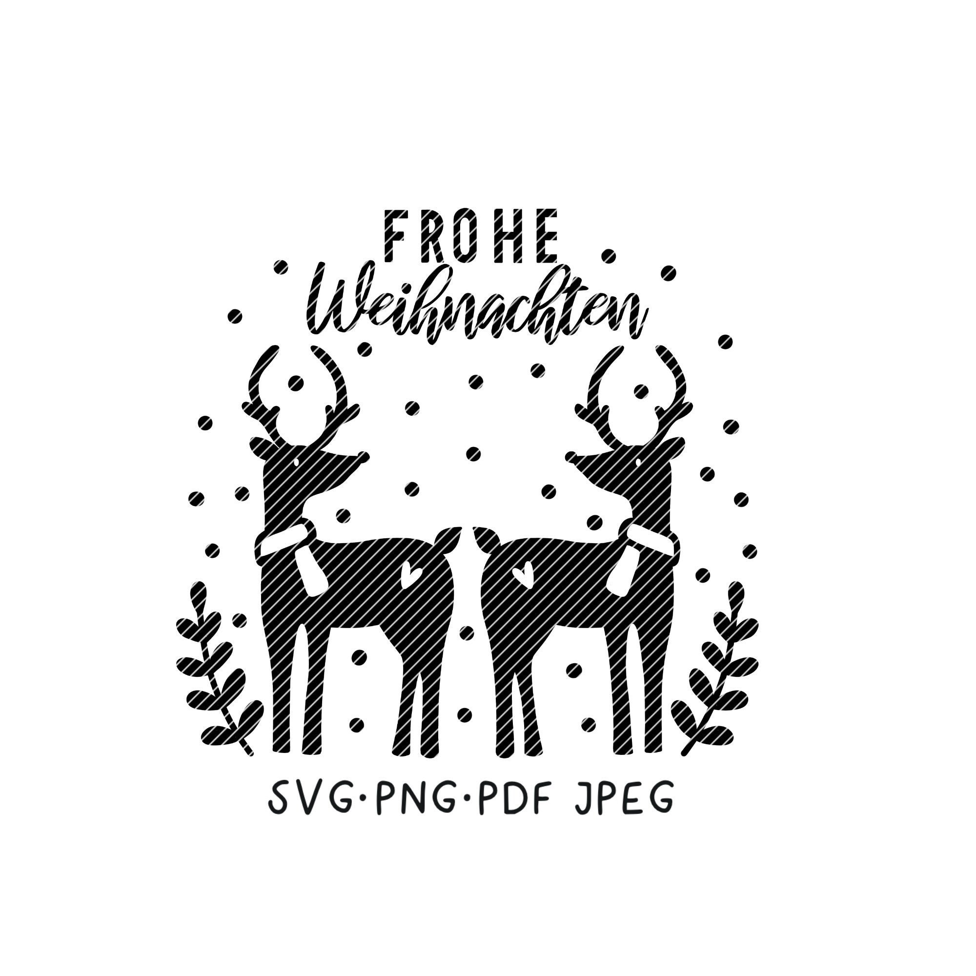 Weihnachten svg, Hirsch SVG, Rentier SVG, Plotterdatei, Plotten, Hirsch Silhouetten, Weihnachts ...