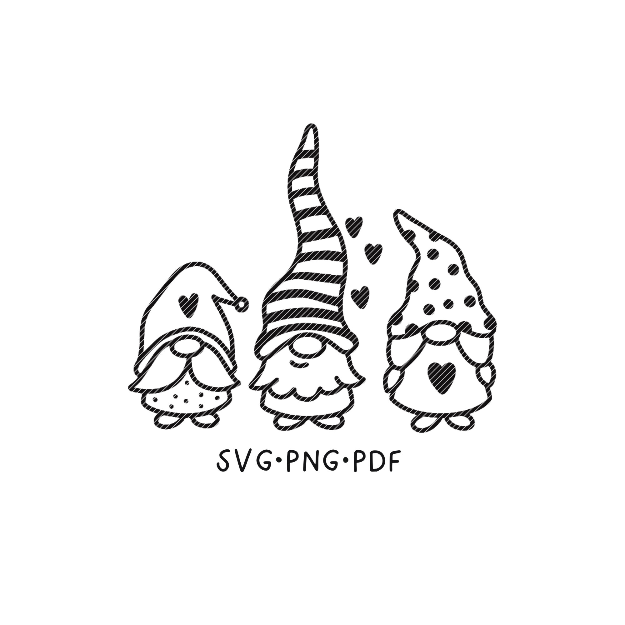 Gnome Svg, Wichtel SVG, Zwerge SVG, Plotterdatei, Wichtel Digi, Plotten, Lineart ...