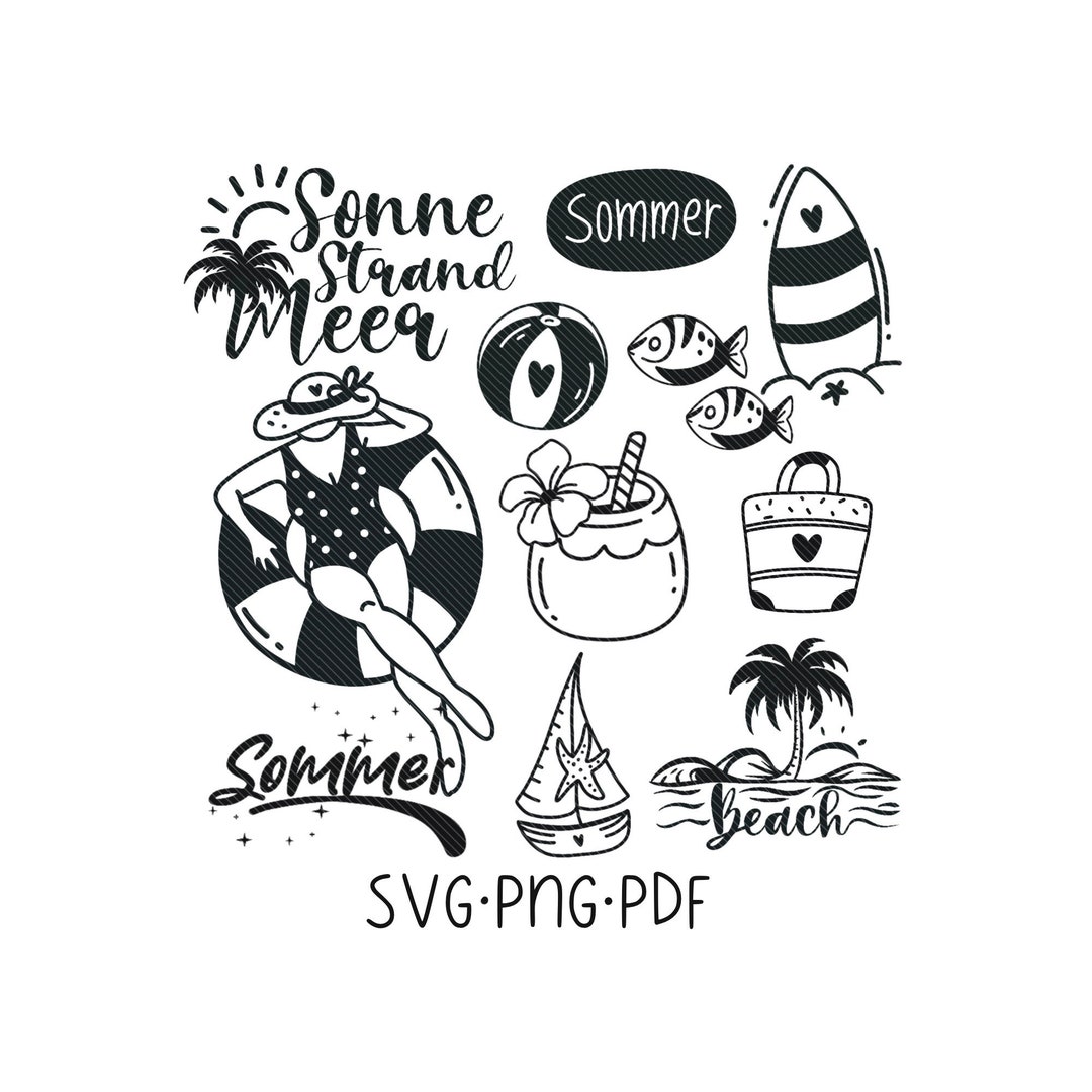 Sommer SVG, Sommer Plotterdatei,sommer Plotterdatei, Sonne, Strand, Meer, Sublimation, Gravieren ...