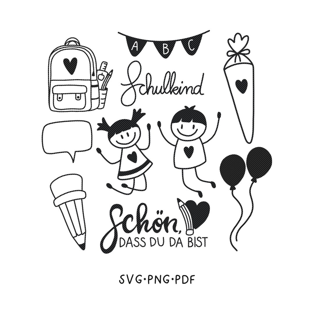 Einschulung Bundle, Schulkind Plotterdatei, Schulanfänger, Plotten, Einschulung, Schule, Erste ...