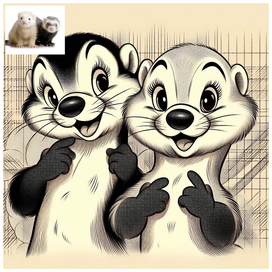 1920s Pet Caricatures Vintage Style Pet Portraits Max - Etsy