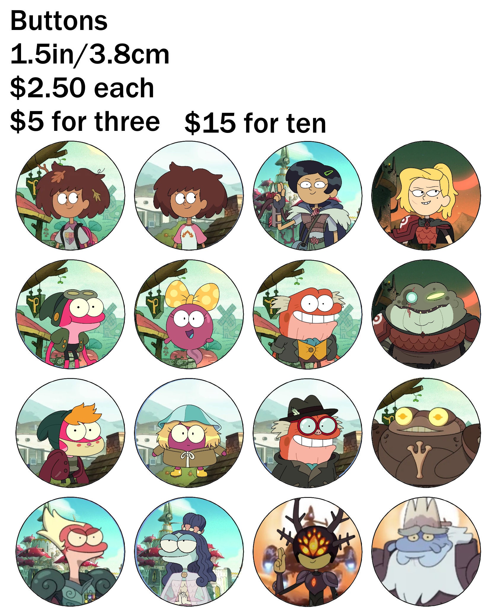 Amphibia 1.5in Buttons - Etsy