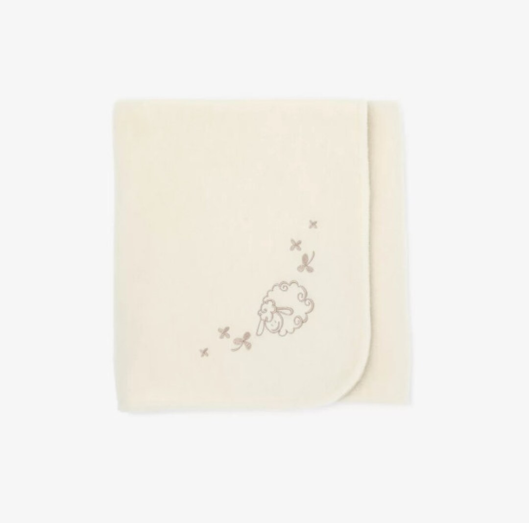 WOLLIES Amsterdam - Cradle Blanket - White Sheep - Merino Wool - 75 X ...