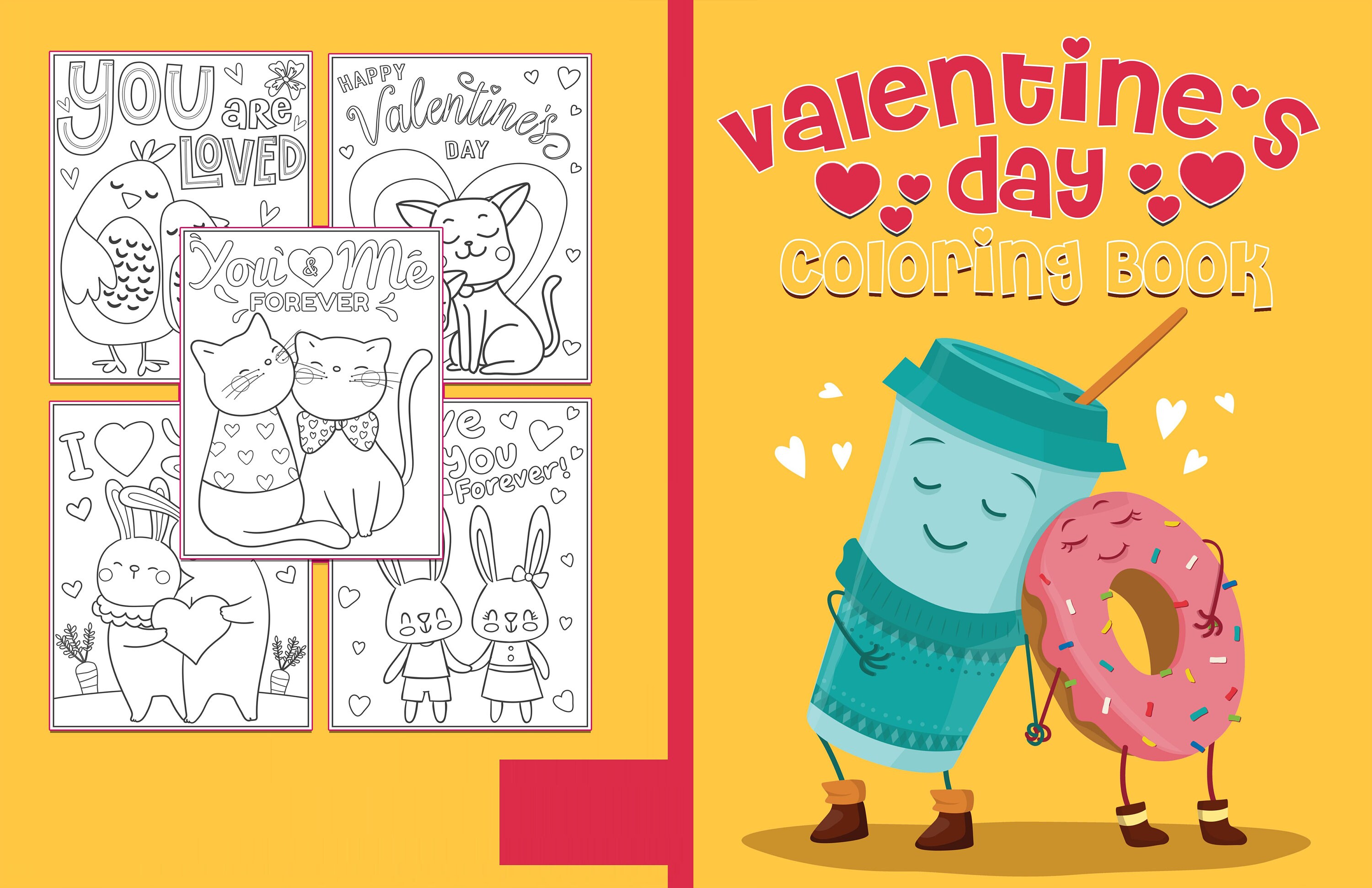 Super Cute Coloring Book for Valentine's Day Great for Home and School ...