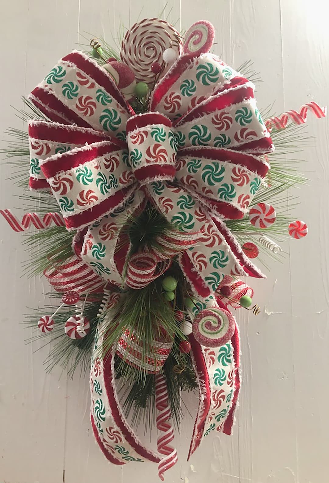 Peppermint Candy Door Swag - Etsy