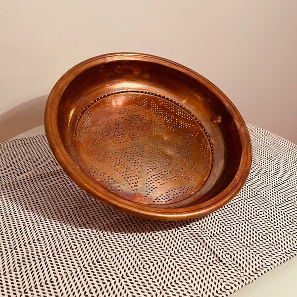 Copper Colander - Etsy