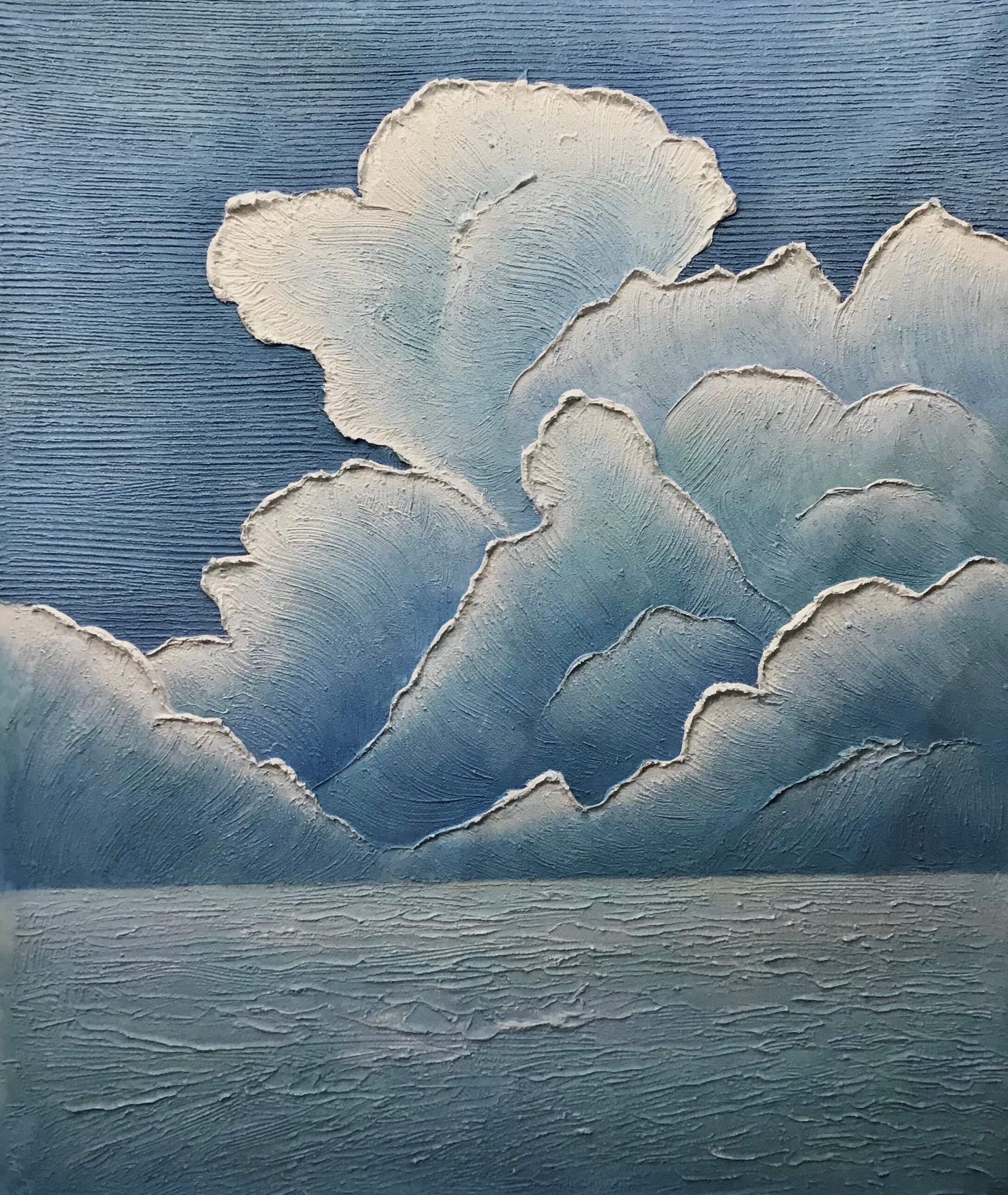 Blue Sky White Clouds and Ocean Art Extra Large Coastal Beach - Etsy