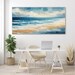Landscape Blue Beige Beach Wall Art, Oversized Ocean Modern Wall Decor ...