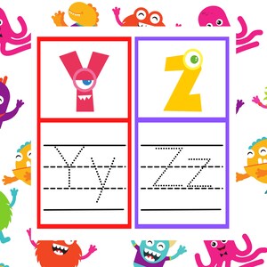 26 Printable Monster ABC Tracing Alphabet Tracing Letters - Etsy