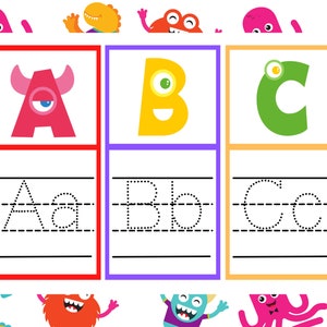 26 Printable Monster ABC Tracing Alphabet Tracing Letters - Etsy