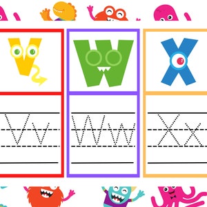 26 Printable Monster ABC Tracing Alphabet Tracing Letters - Etsy