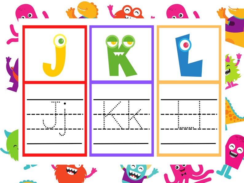 26 Printable Monster ABC Tracing Alphabet Tracing Letters - Etsy