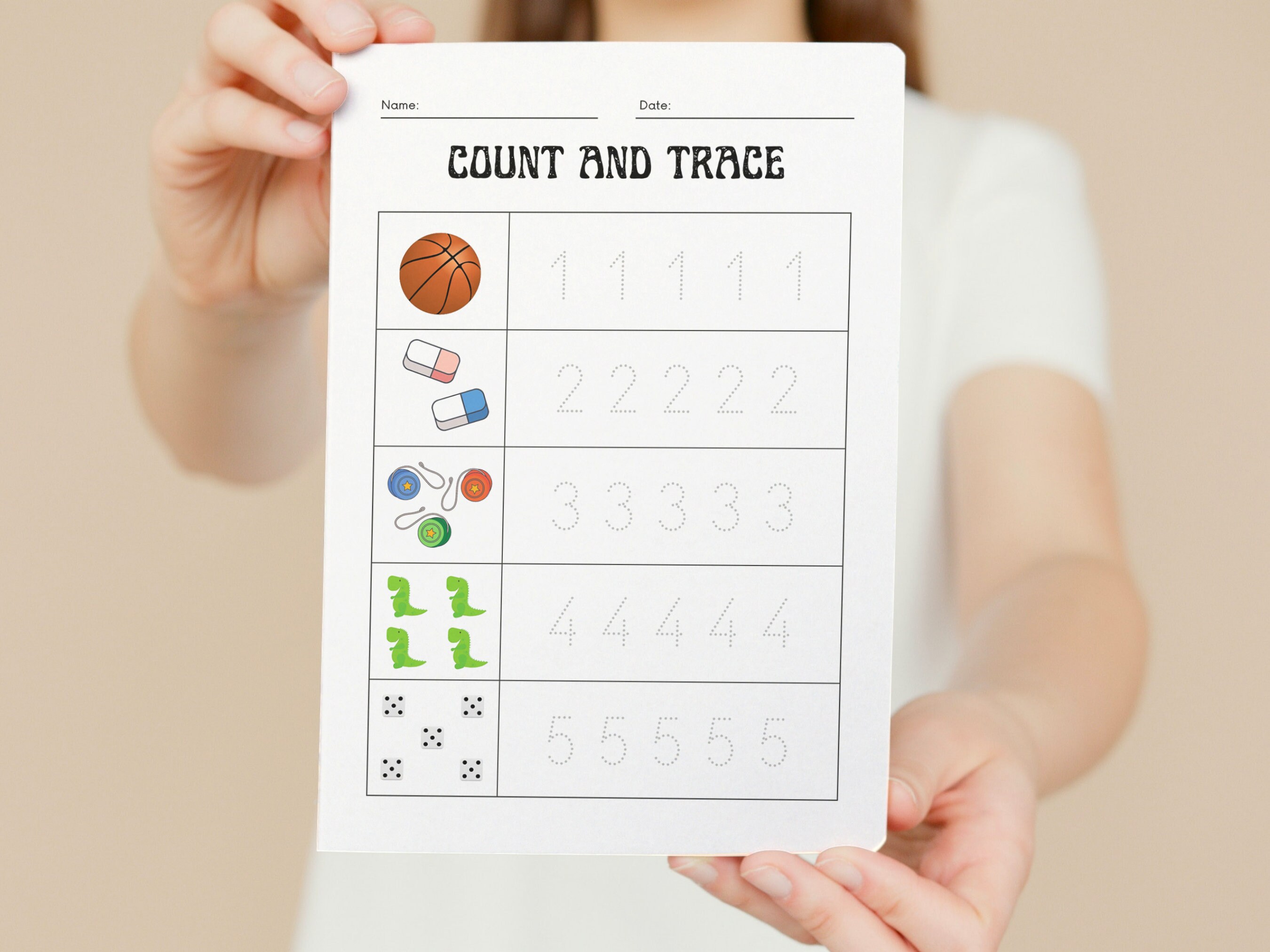 Printable Counting Numbers and Tracing Numbers Worksheets - Etsy Canada