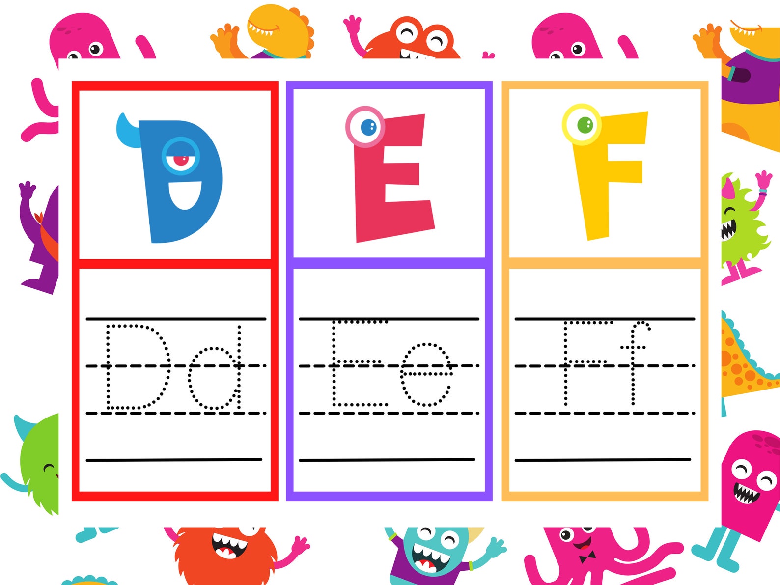 26 Printable Monster ABC Tracing Alphabet Tracing Letters - Etsy