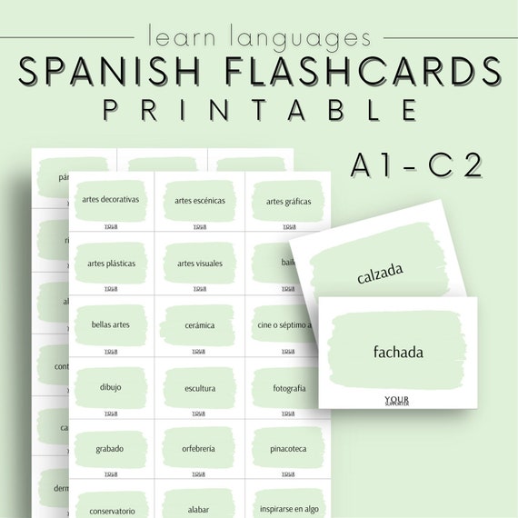 Spanish To English Flashcards Printable Free at Jeffrey Hipple blog