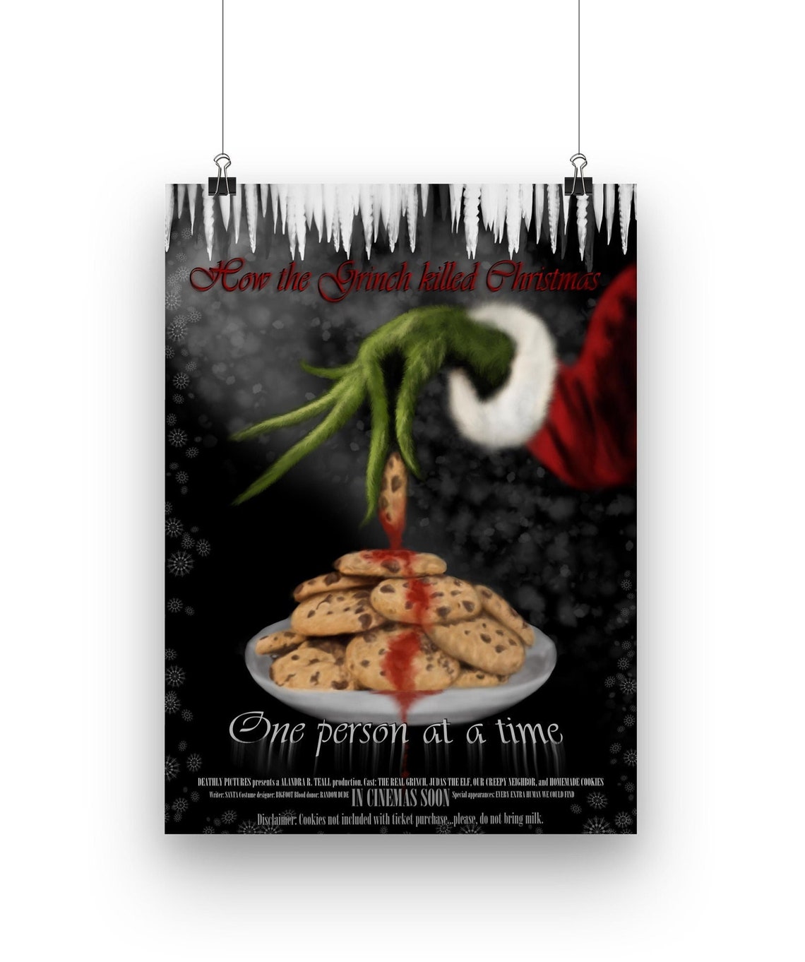 Personalized Christmas Horror Movie Poster Print - Etsy