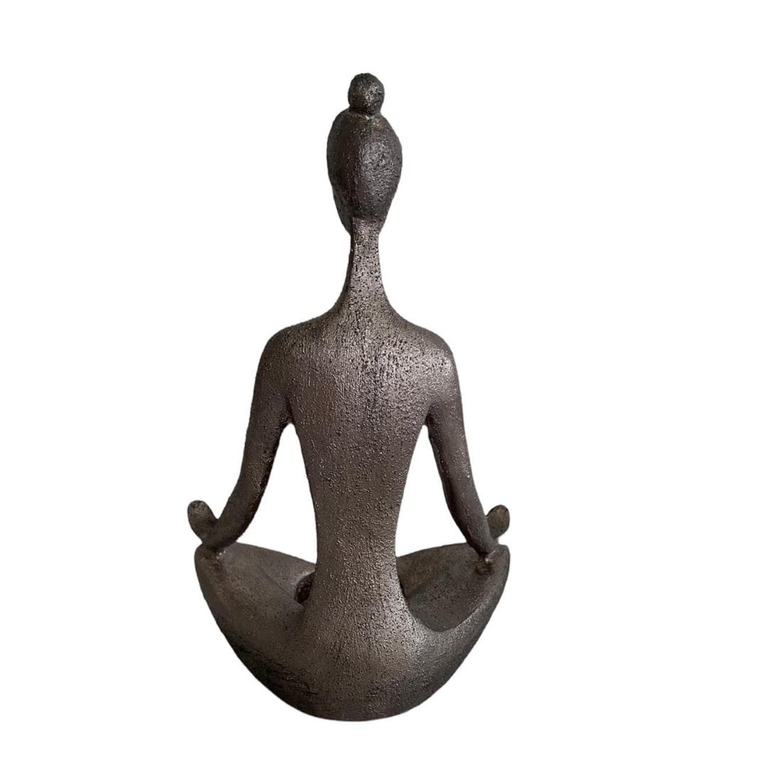 Silver Yoga Pose Statue Tealight Candle Holder, Woman Yoga Figurine ...