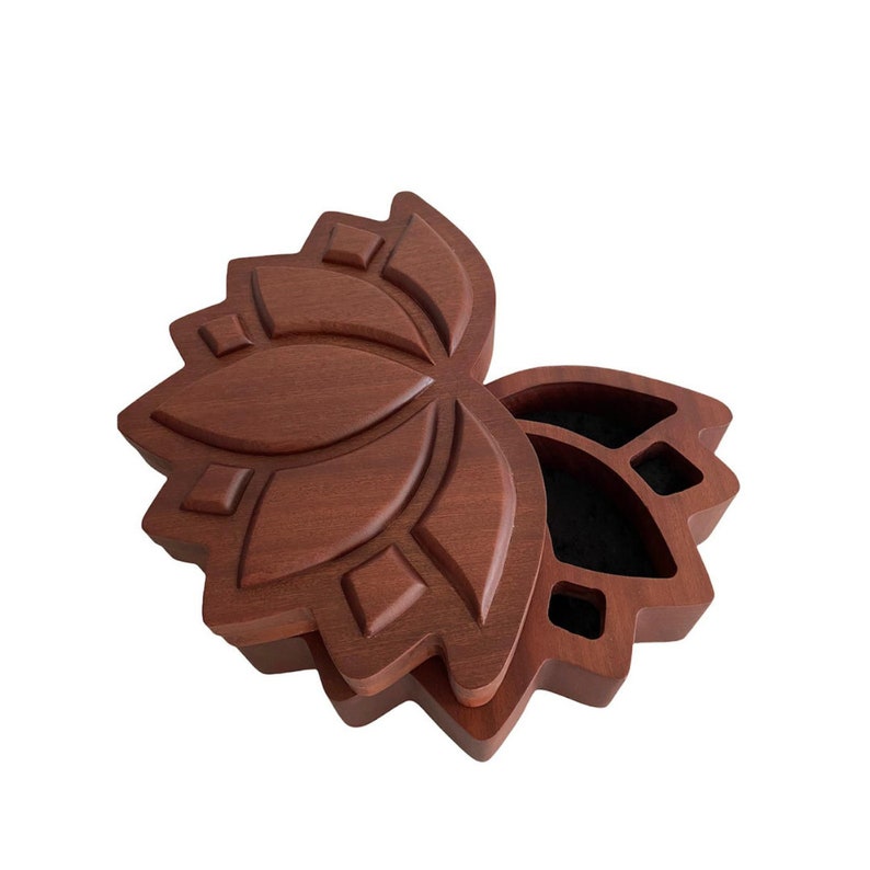Wooden Lotus Flower Design Jewelry Box Luxury Jewelry - Etsy