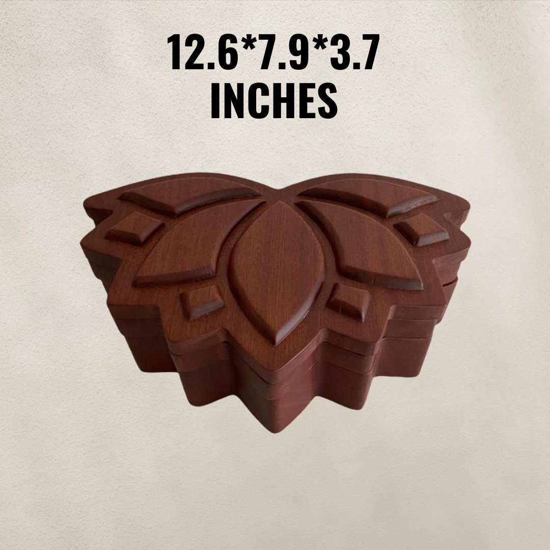 Wooden Lotus Flower Design Jewelry Box Luxury Jewelry - Etsy