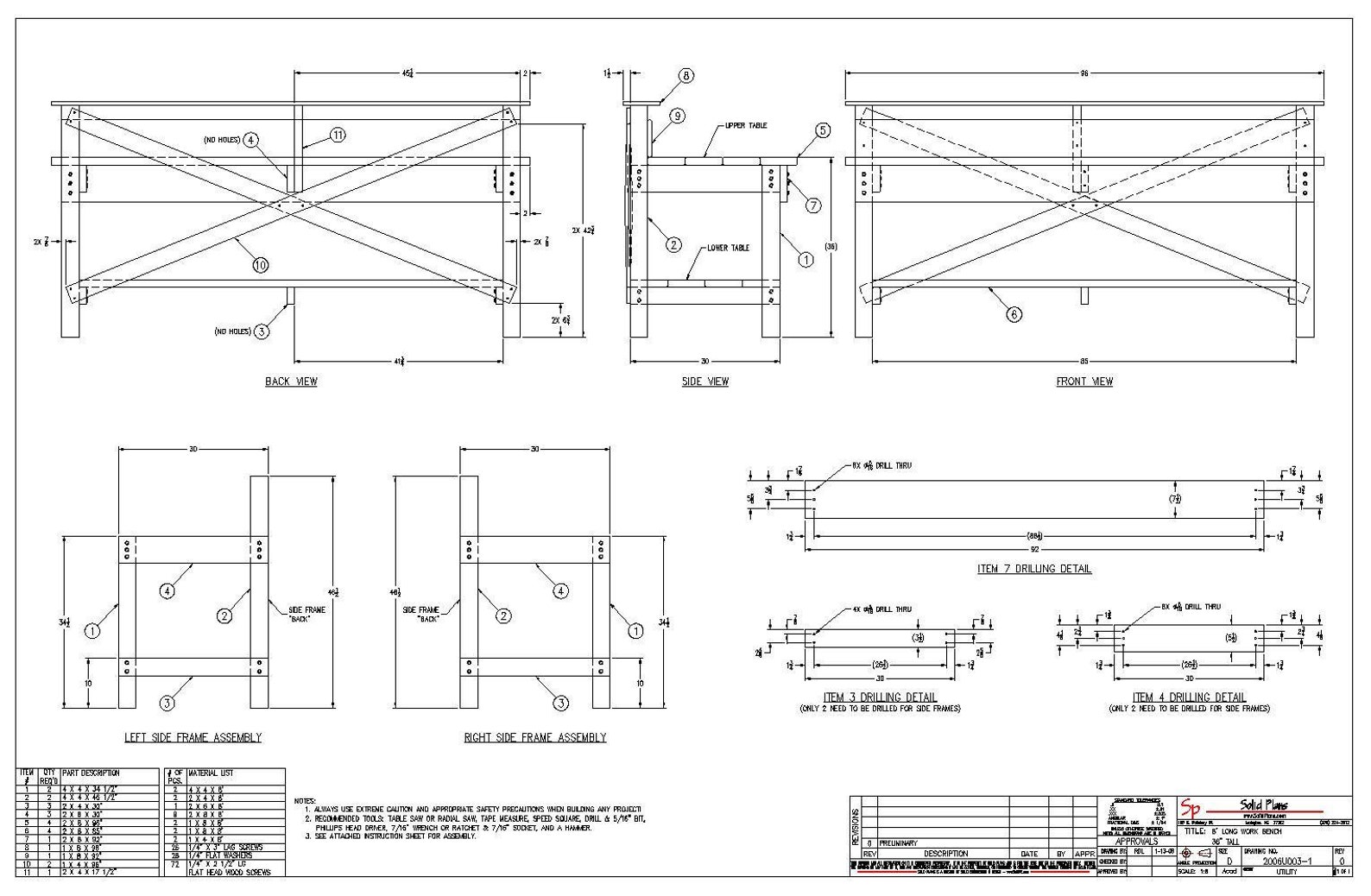 DIY 8 Foot Heavy Duty Workbench Plans | Etsy