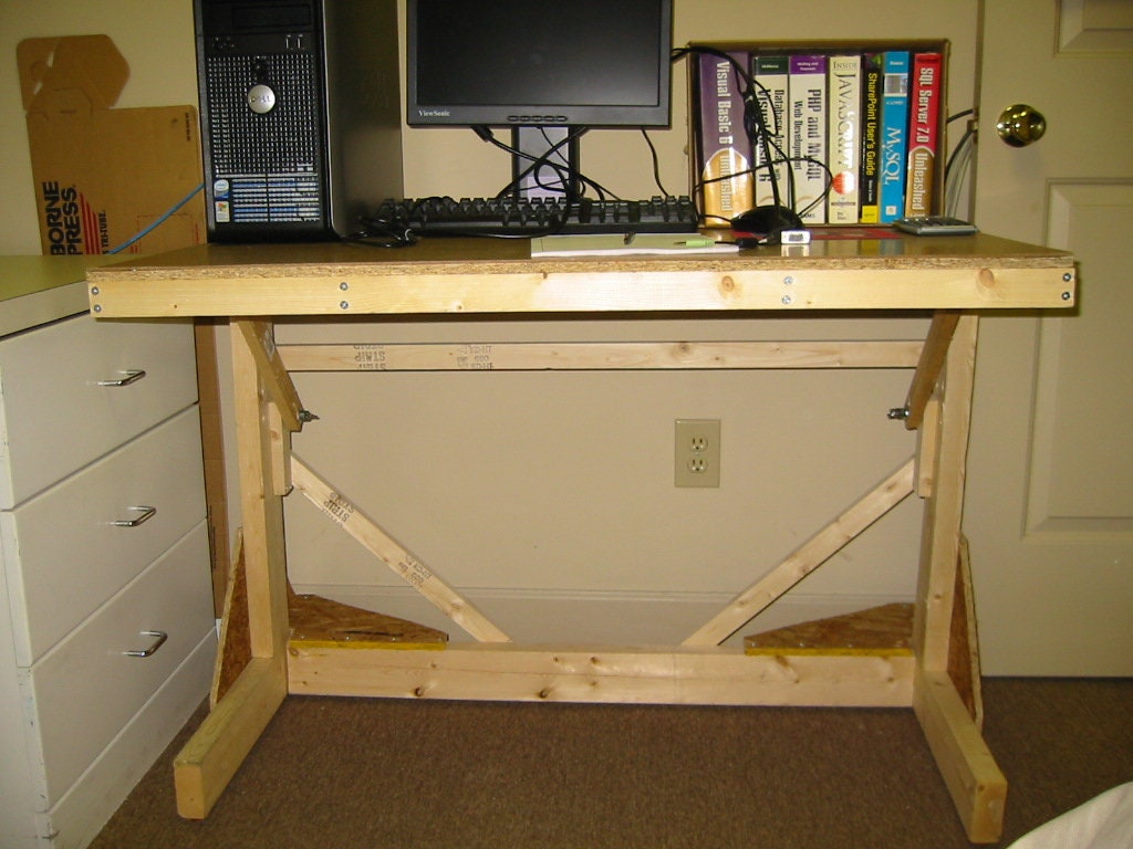 DIY Wooden Folding Desk Plans 005 - Etsy