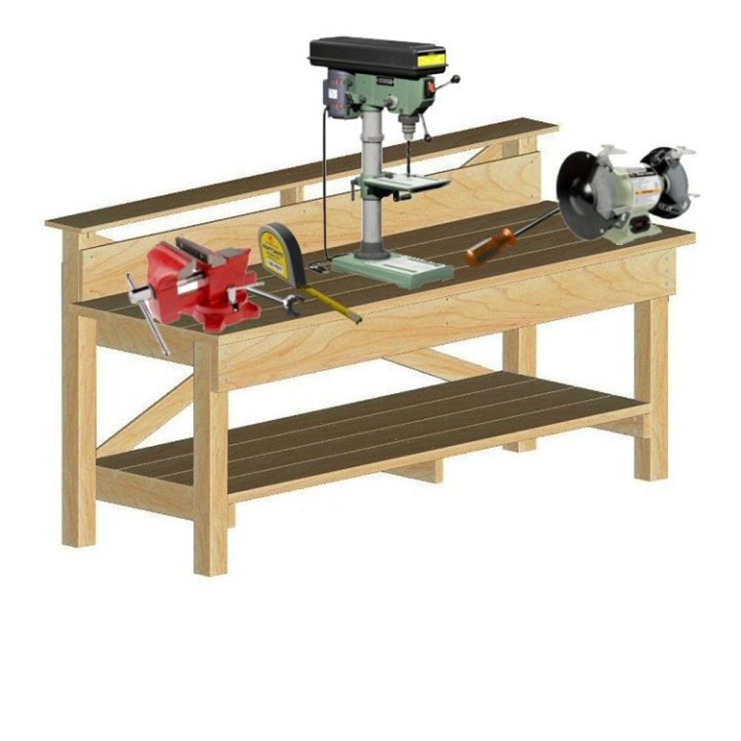 DIY 8 Foot Heavy Duty Workbench Plans - 003 - Etsy