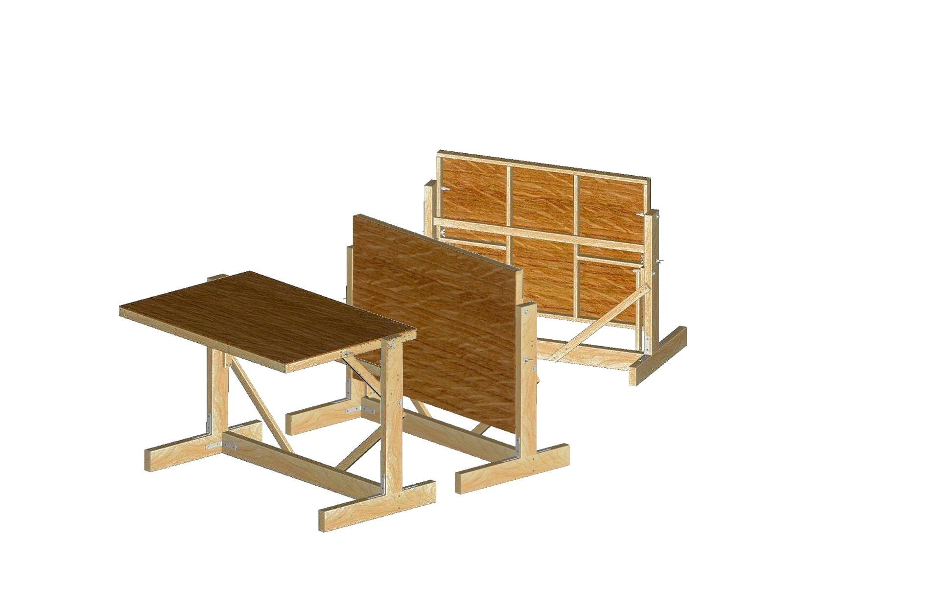 DIY Wooden Folding Desk Plans -005 - Etsy