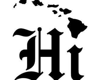 Hawaii Vinyl Decal , Hawaii Islands, HI , Hawaiian Island Decal ...
