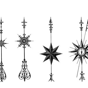 Vintage Compass Arrows | Dxf Eps Png Svg | 8 Images | Digital Image ...