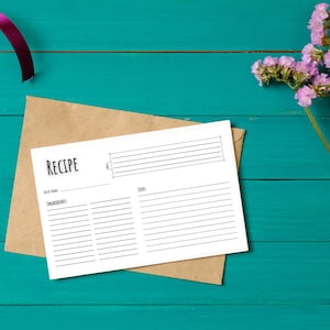 Printable Recipe Cards | Index Sizes | 3x5 4x6 5x8 | PDF Download - Etsy