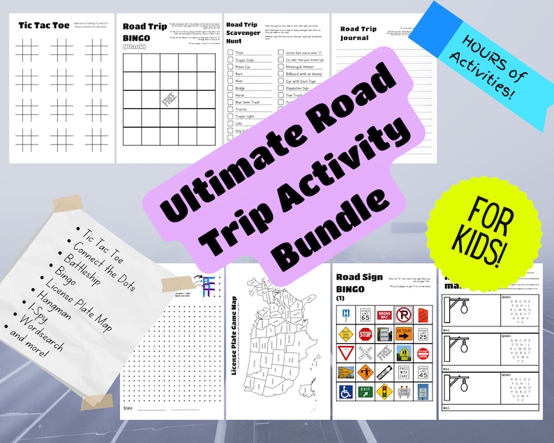 Road Trip Activities Printable Bundle for Kids! | PDF Download ...