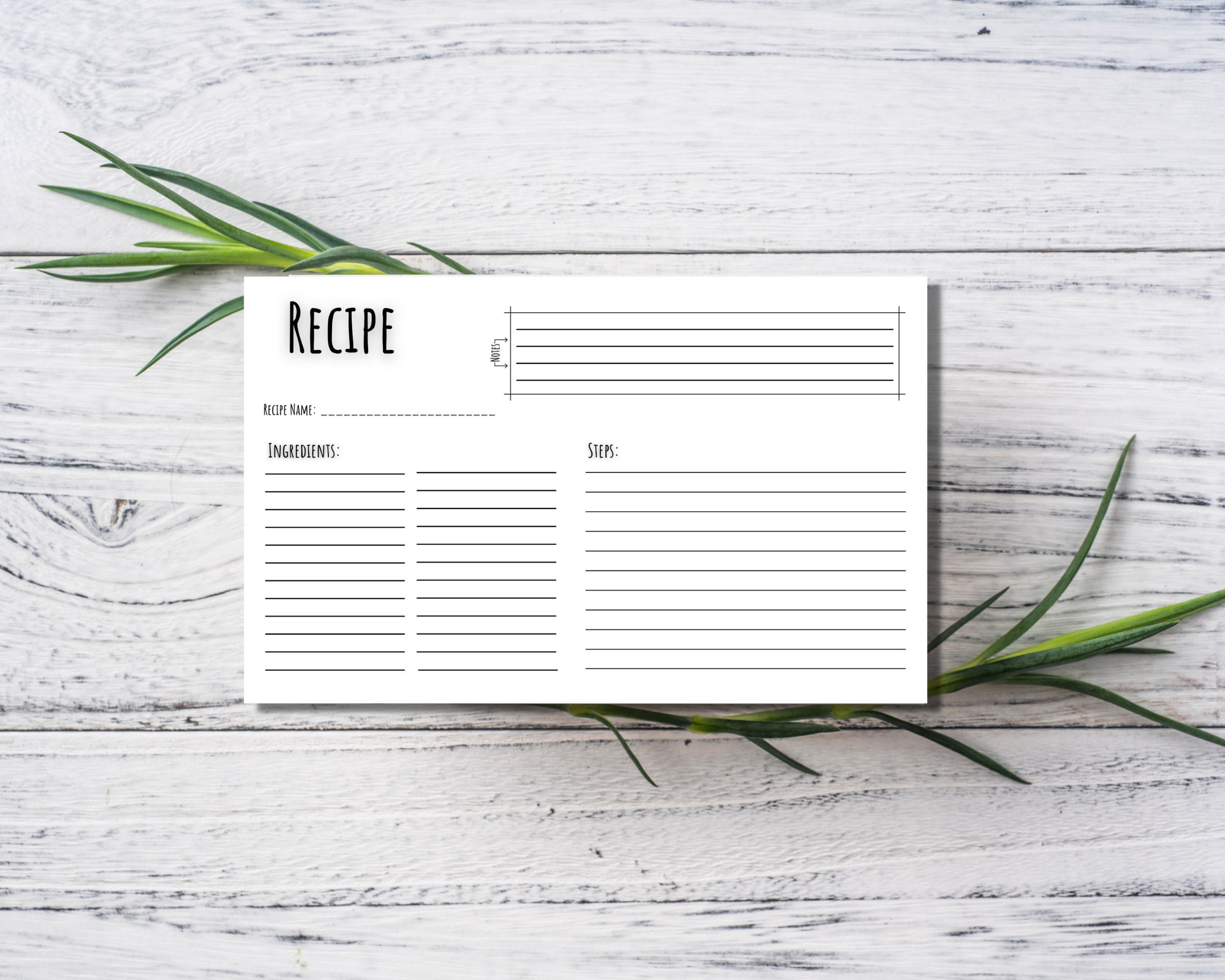 Printable Recipe Cards | Index Sizes | 3x5 4x6 5x8 | PDF Download - Etsy