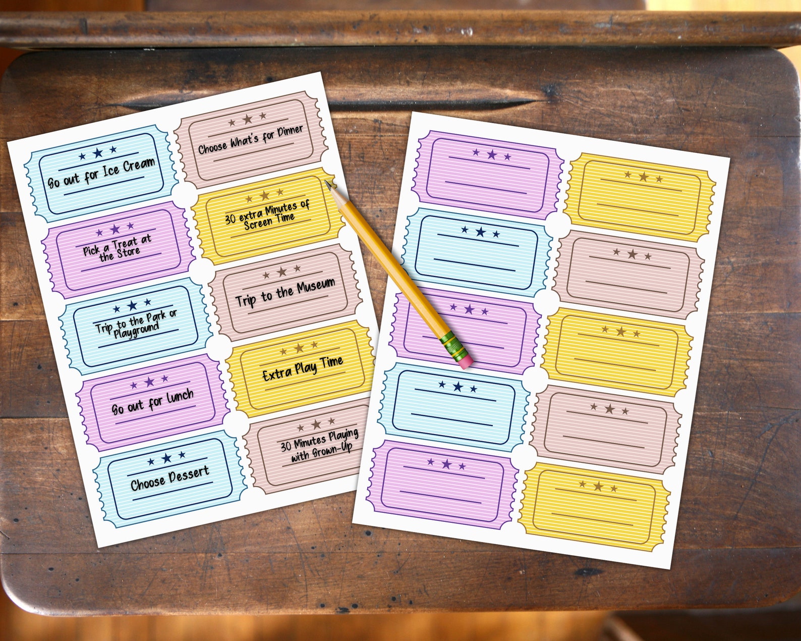 Reward Tickets Printable for Kids! | Reading, Chore Incentive | Blank ...