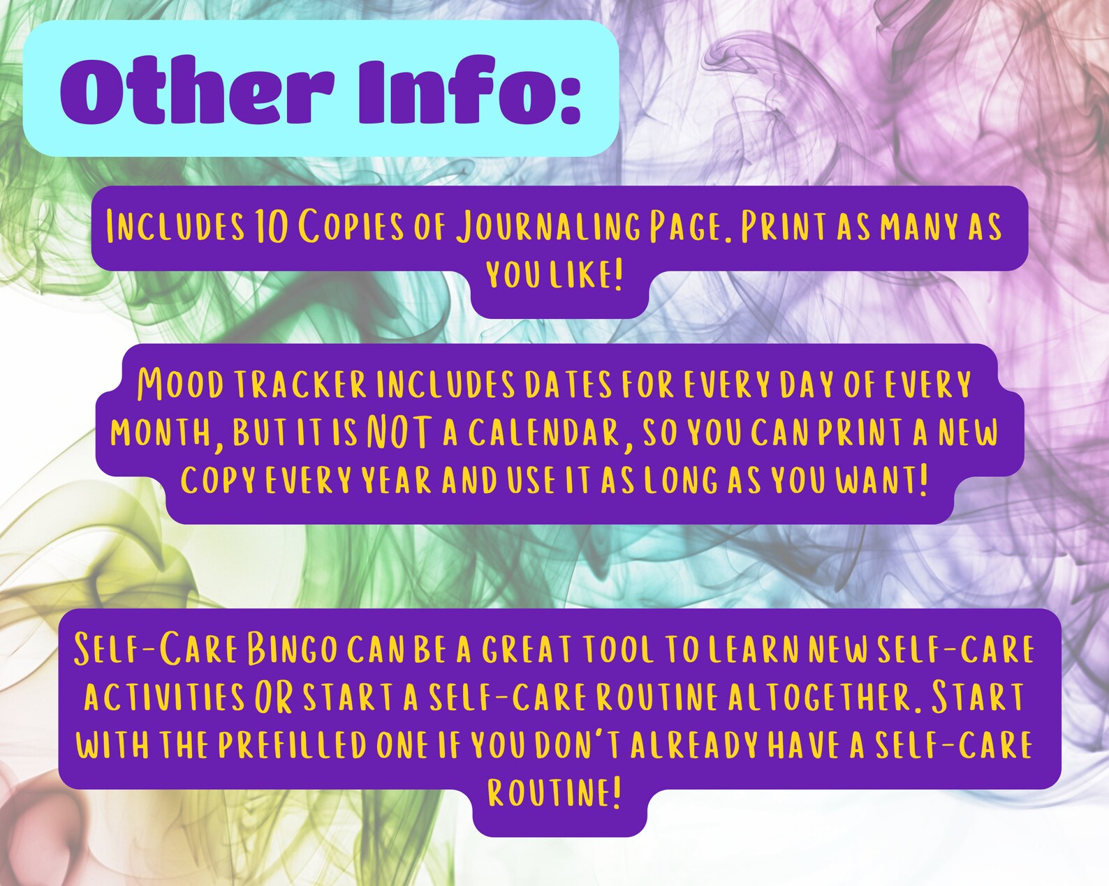 Self-care Printable Pack | Mood Tracker and Self-care Bingo PLUS ...