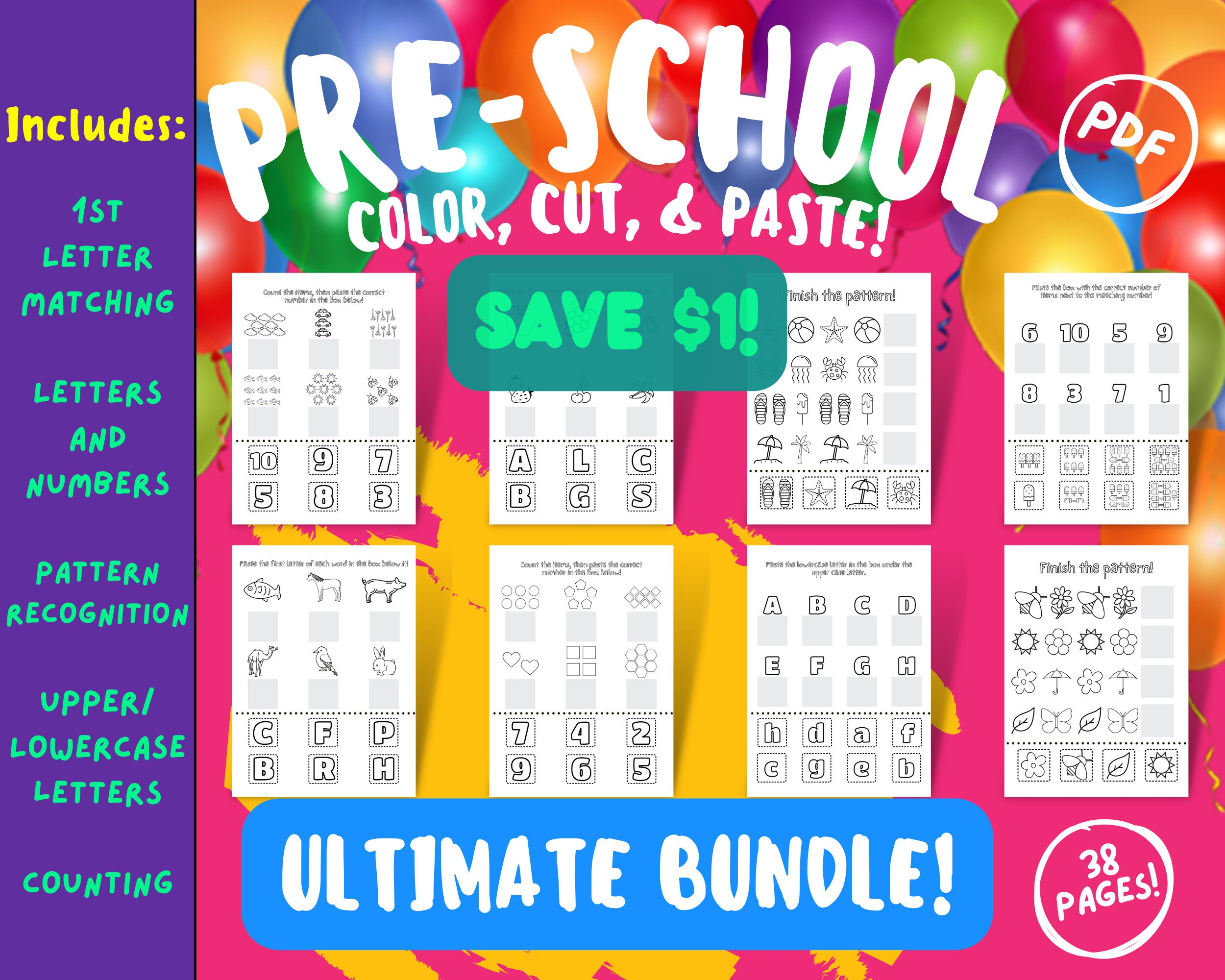 Printable Color, Cut, and Paste Activity Ages 3-5 PDF Download Ultimate ...