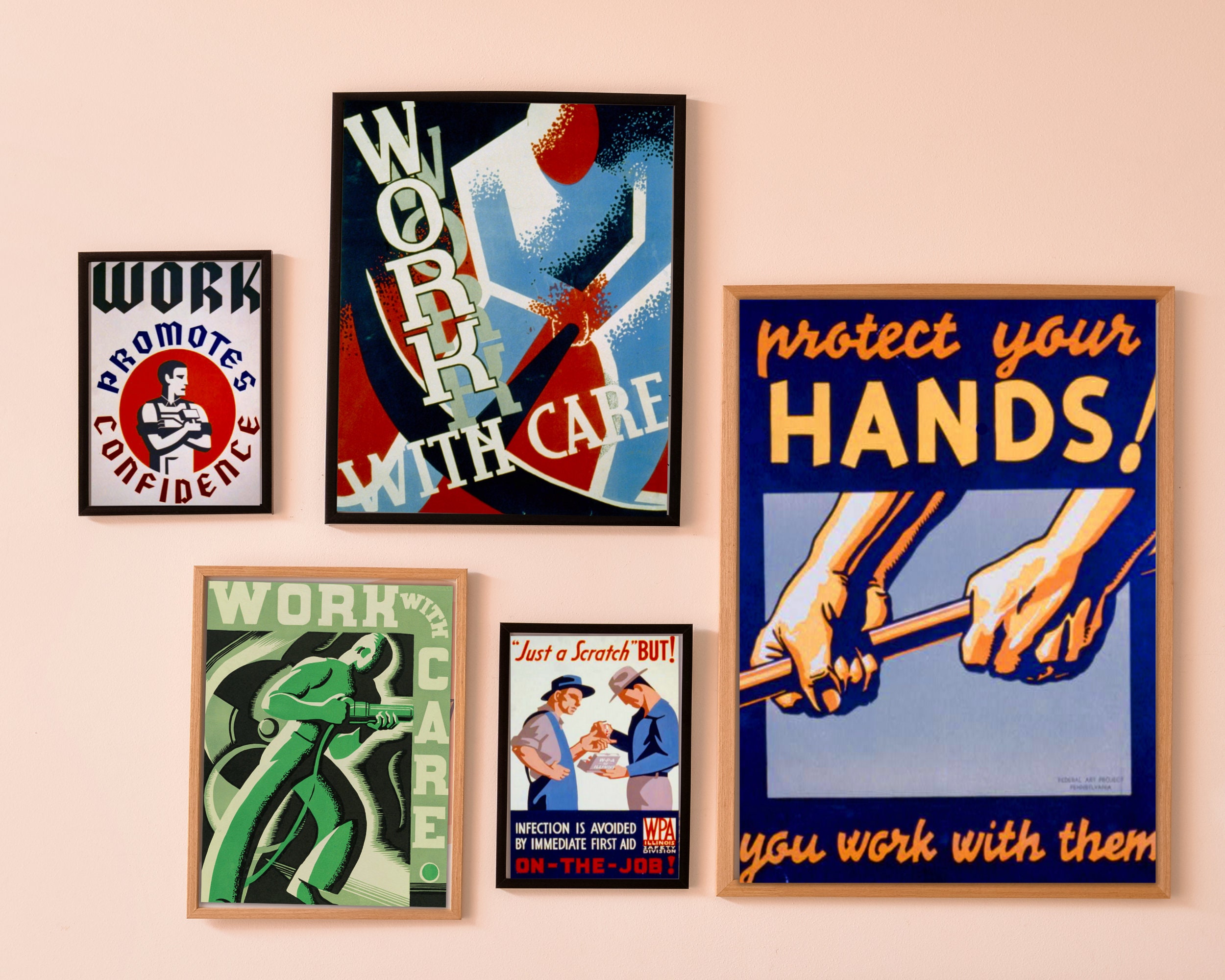 Set of 10 Vintage 1930s 1940s Works Progress Poster Prints 10 Piece ...