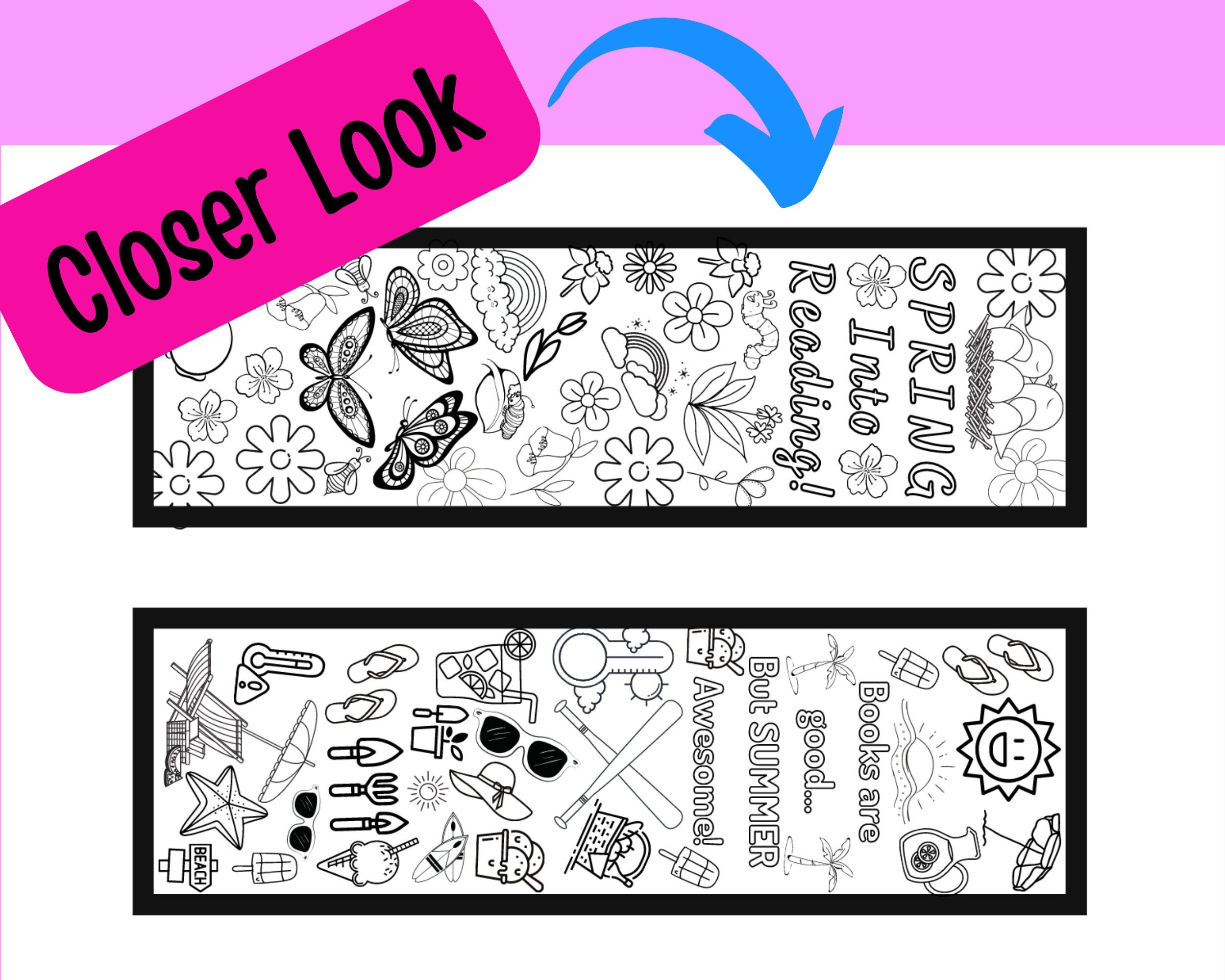 Coloring Bookmarks Printable for Kids 4 Seasons Theme PDF Download - Etsy