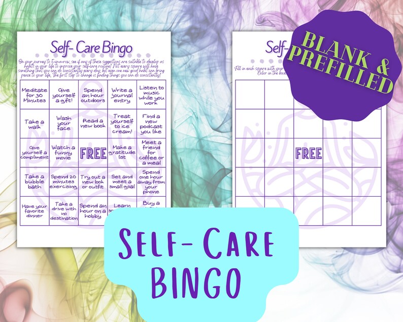 Self-care Printable Pack | Mood Tracker and Self-care Bingo PLUS ...
